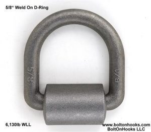 5/8" Weldable D-Ring - BoltOnHooks LLC