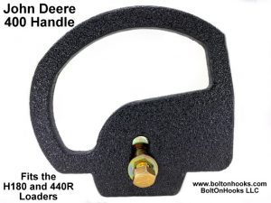 Loader Grab Handle - JD H180, 440R and 400CX Loaders - BoltOnHooks LLC