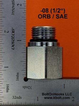 .031" Flow Restrictor, ORB/SAE Female to ORB/SAE Male - BoltOnHooks LLC